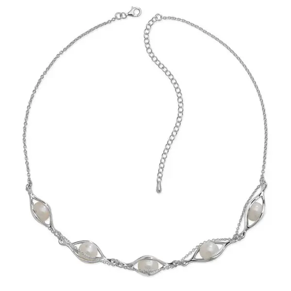LUCY QUARTERMAINE Couture Pearl Necklace - Silver