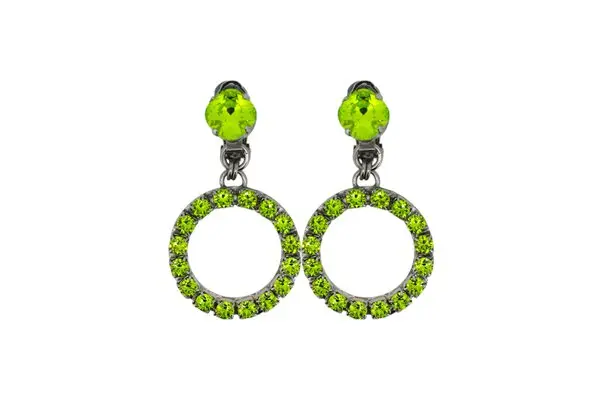 VICKISARGE Small Clip On Hoop Earrings - Green