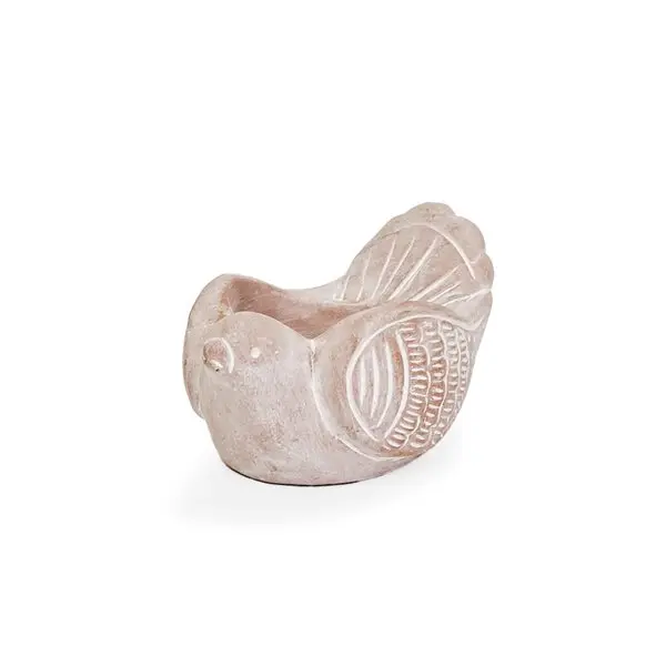 KORISSA Neutrals Terracotta Tea Light Candle Holder Bird - Orange