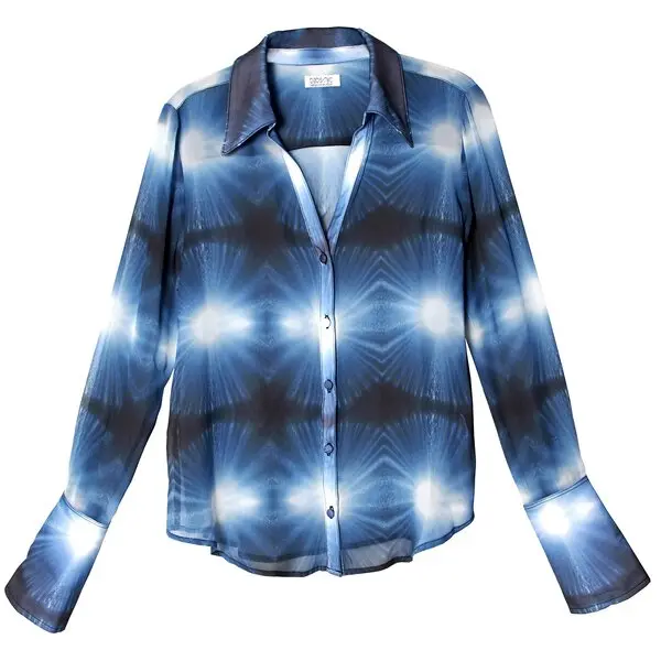 BABS BOUTIQUE NYC Silk Georgette Button-front Blouse