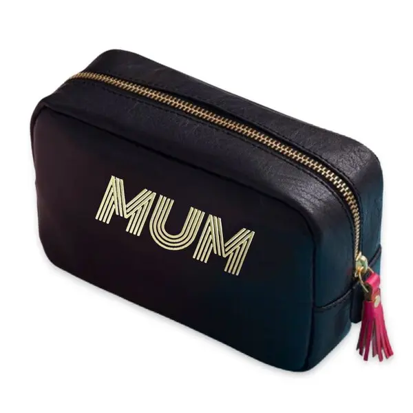 VIDA VIDA Leather Make-up Bag With Tassel - Black