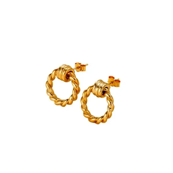 POSH TOTTY DESIGNS Tether Hoop Stud Earrings - Gold