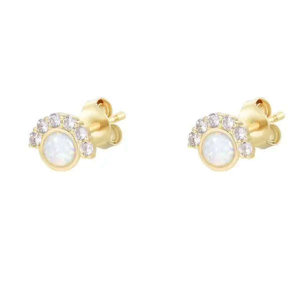 KAMARIA Royal Radiance Opal Stud Earrings - Gold
