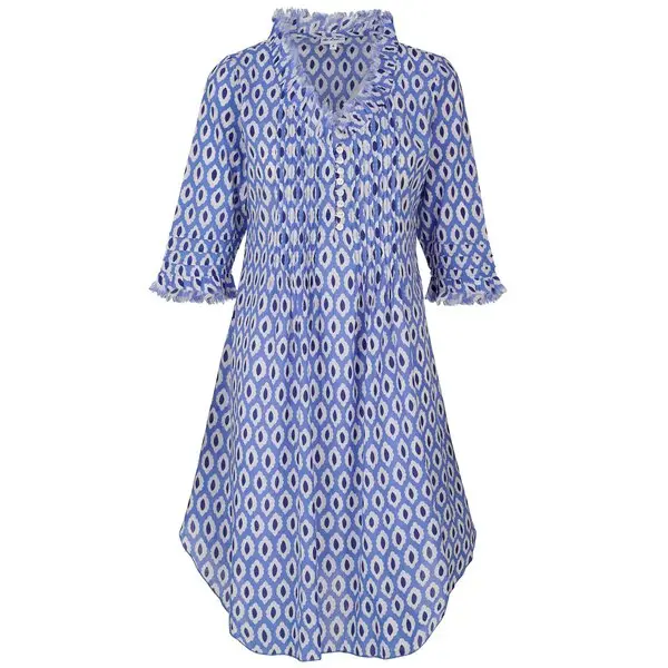 AT LAST... Annabel Cotton Tunic - Blue/white