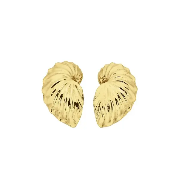 Zoë & Morgan Paper Nautilus Shell Earrings - Gold