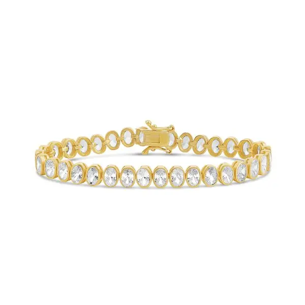 SHYMI Bezel-set Oval Tennis Bracelet - Gold