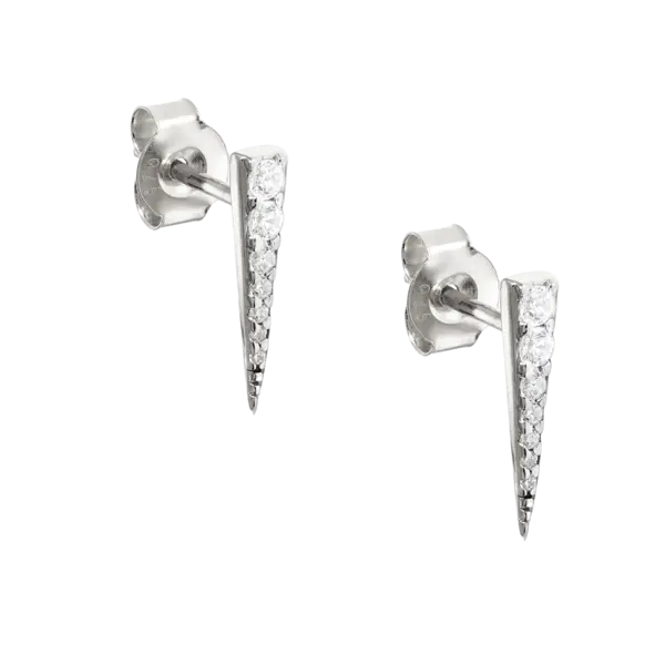 SPERO LONDON Long Pave Dagger Stud Earrings - Silver