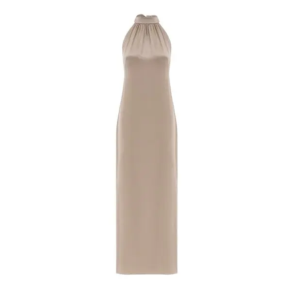 SEROTONINN Serotonin Silk Halter Neck Backless Maxi Dress