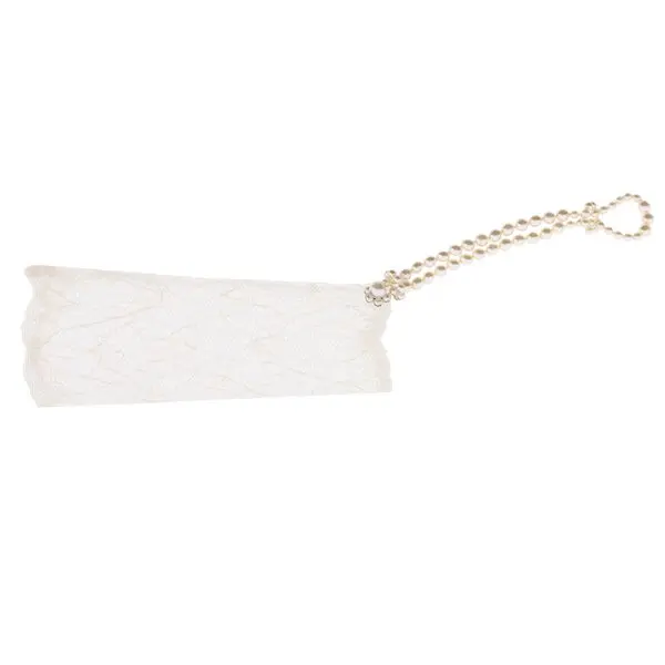 BRACLI Sydney Glove In Ivory Lace With Pearl Embellishments - White