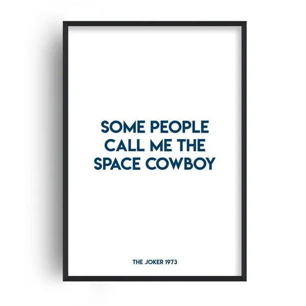 FANCLUB Space Cowboy Steve Miller Band The Joker Inspired Retro Giclée Art Print A2 - Blue