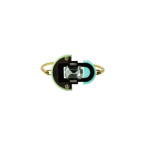GISSA BICALHO Deco Rectangular Stone Acrylic Bracelet - Green