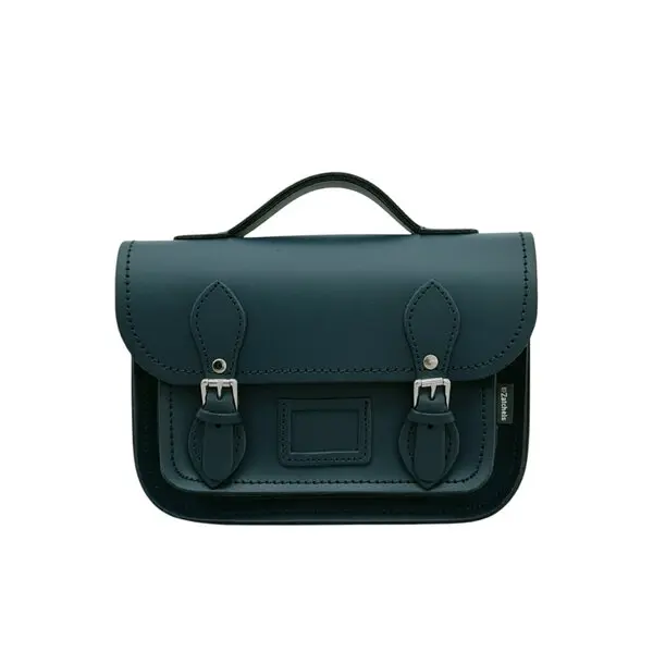 ZATCHELS Leather Midi Satchel 9-inch - Green
