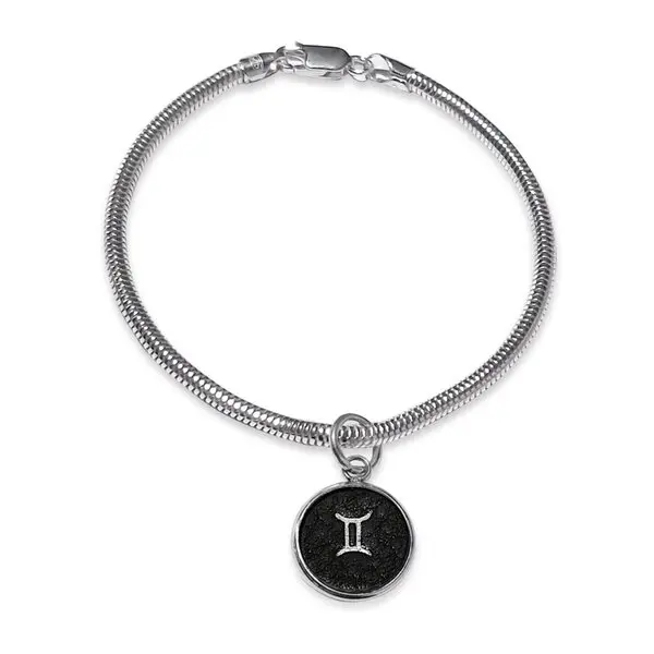 N'DAMUS LONDON Gemini Zodiac Astrolab Leather And Sterling Silver Bracelet - Black