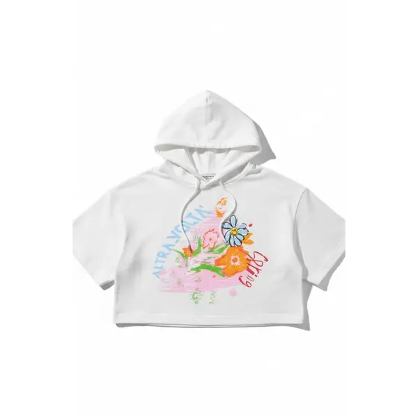 ALTRA VOLTA Spring Sketch Crop Hoodie Tee