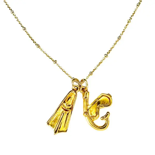 LEXI JEWELRY Snorkeling Charm 16" Necklace - Gold