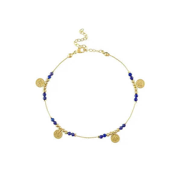 OLIVIA LE Journey Lapis Lazuli Anklet - Gold