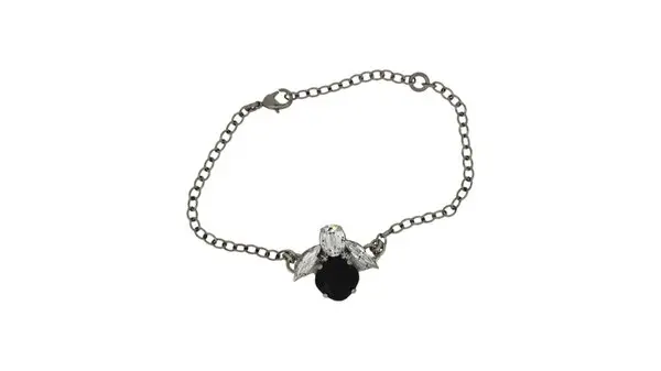VICKISARGE The Bee Bracelet In Platinum - Black