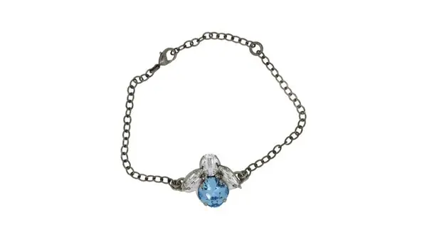 VICKISARGE The Bee Bracelet In Platinum - Blue