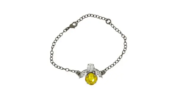 VICKISARGE The Bee Bracelet In Platinum - Yellow