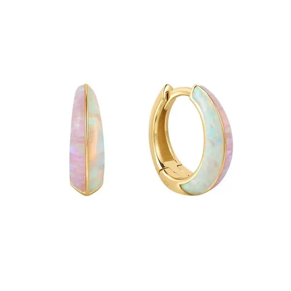 LA KAISER Opal Ombre Deux Huggie Earrings - Gold