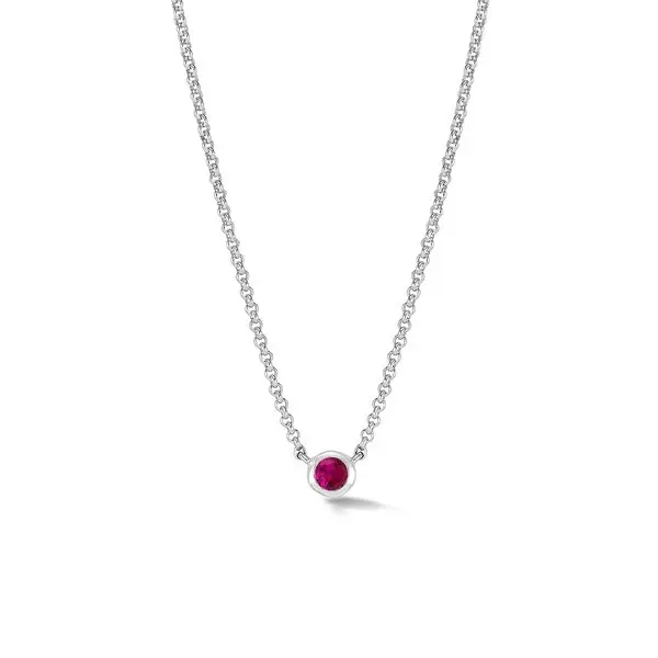 DOWER & HALL Ruby Round Dewdrop Pendant In Sterling - Silver