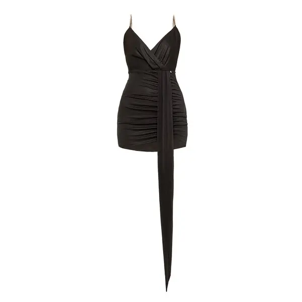 NISSA Mini Dress With Crystal Embellished Straps