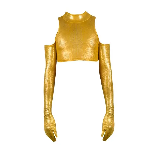 PALOMA LIRA Gloves Crop Top - Gold