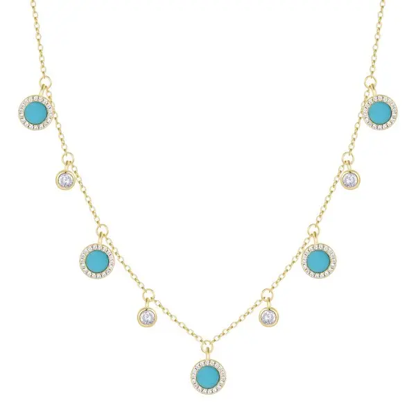 KAMARIA Drops Of Jupiter Turquoise Necklace - Gold