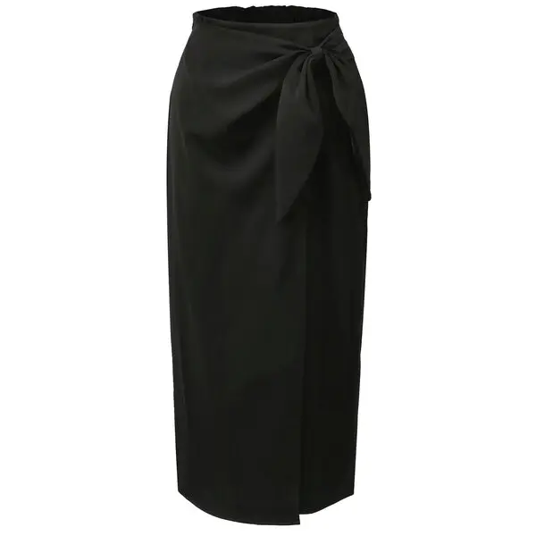 SMART AND JOY Wrap Skirt With Tie Detail - Black