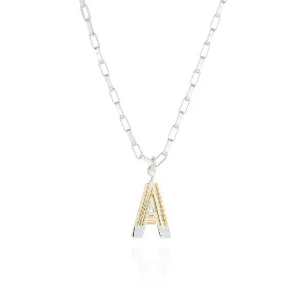 YASMIN EVERLEY JEWELLERY Yasmin Everley Initial Pendant Necklace - Silver
