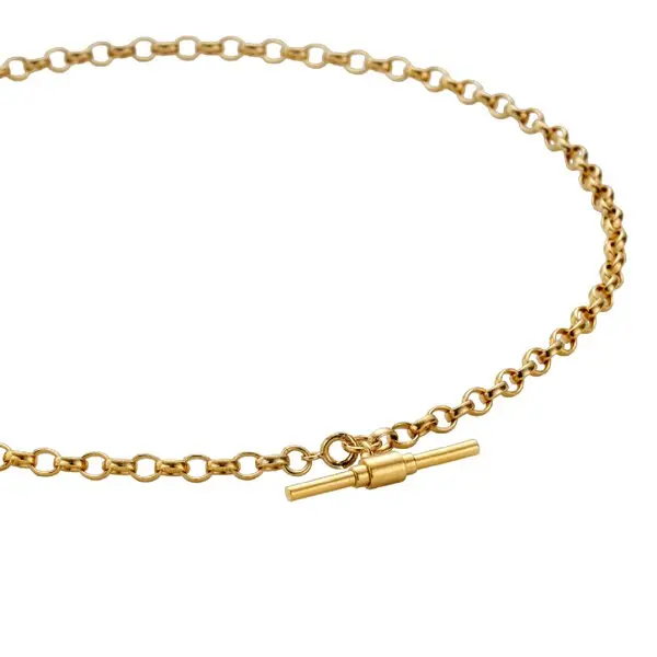 POSH TOTTY DESIGNS Yellow Plated Chunky T-bar Chain Necklace - Gold
