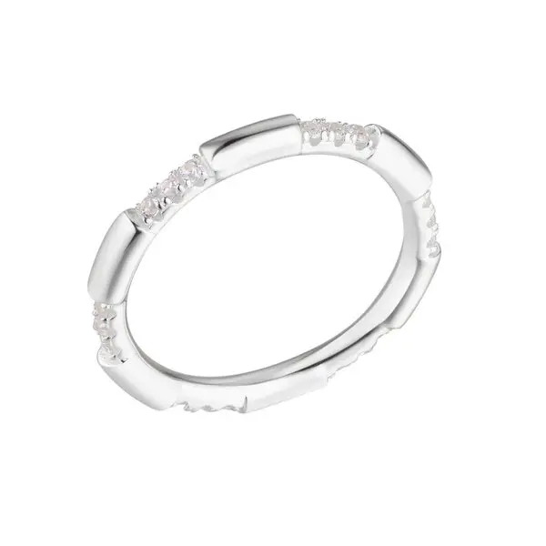 BERMUDA WATCH COMPANY Layana White Topaz Band Ring - Silver