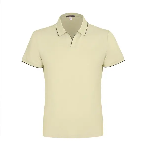 DAVID WEJ Neutrals Marco V-neck Polo Shirt