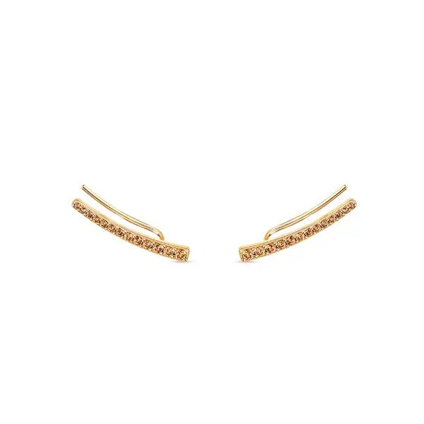 SALLY SKOUFIS Naked Champagne Diamond Ear Climbers - Gold