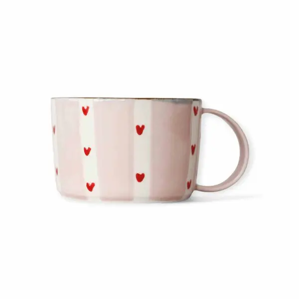 Lali Design Studio Enjoy Handmade Coffee Mug Hearts Porcelain - Pink