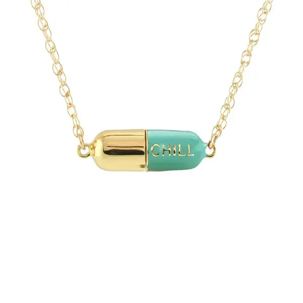 Kris Nations Chill Pill Chain Necklace - Green/blue