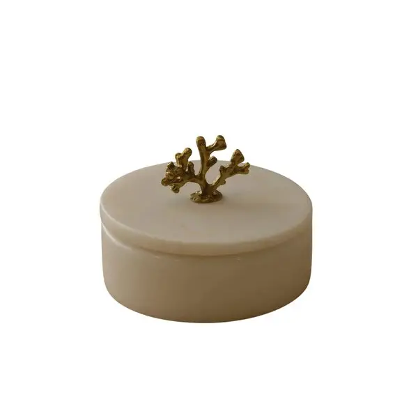 MARLETH Ocean Coral Marble Storage Box – Bronze - White