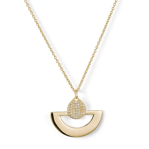 TOOLALLY Mini Fan Pendant Necklace - Gold