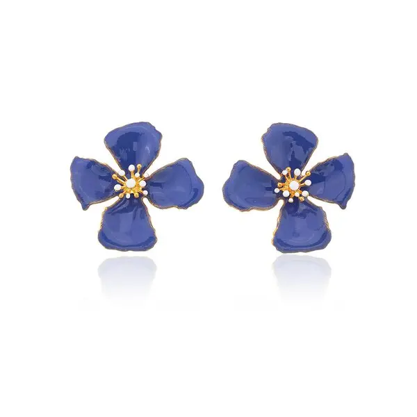 MILOU JEWELRY Hibiscus Flower Earrings - Yellow