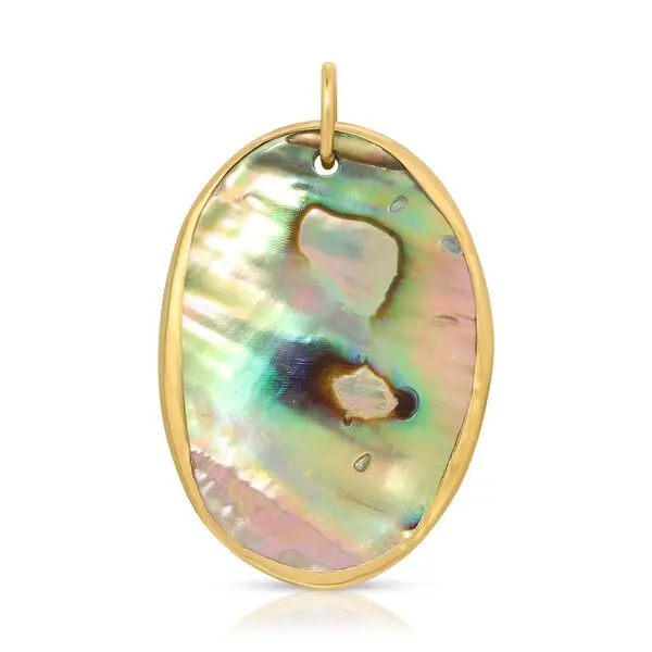 Maya Brenner Designs Large Abalone Cabochon Charm - Gold