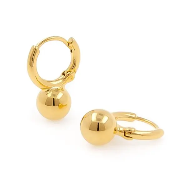 Côté Caché Pearl Huggie Hoop Earrings - Gold