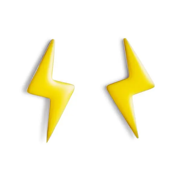 TOOLALLY Bolts Enamel Stud Earrings - Yellow