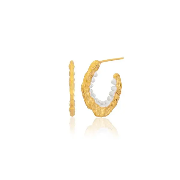 MILOU JEWELRY Alice Hoop Earrings - White