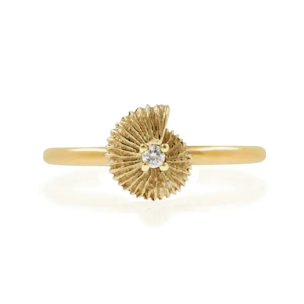 LEE RENEE Ammonite Diamond Ring - Gold