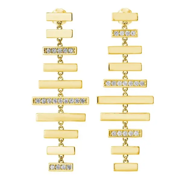 LUCY QUARTERMAINE Wind Chime Vermeil Dangle Earrings - Gold