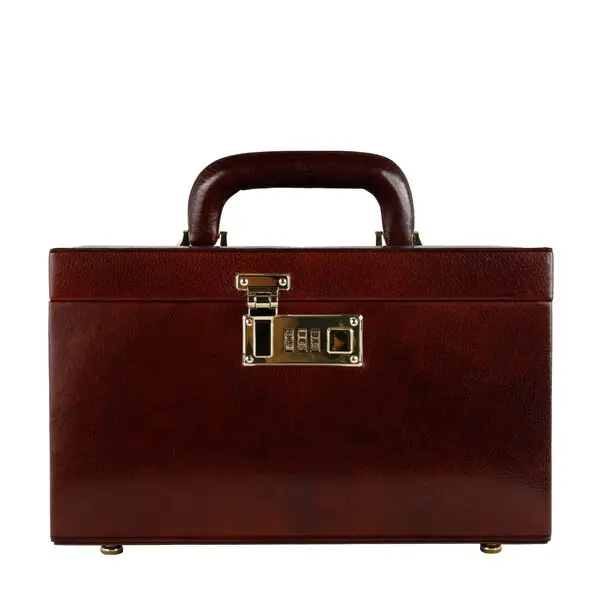 TIME RESISTANCE Leather Jewelry Box - Brown