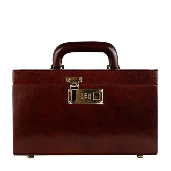 TIME RESISTANCE Leather Jewelry Box - Brown