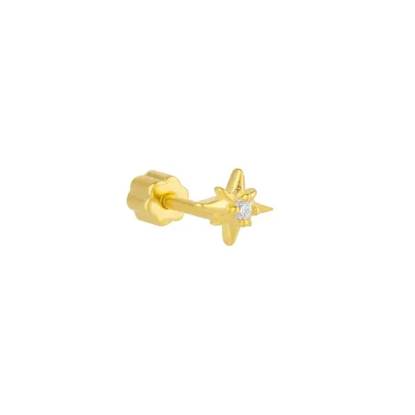 SPERO LONDON Northern Star Sterling Silver Stud Earring - Gold