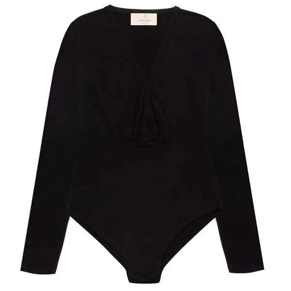 PERALUNA Devon V-neck Knit Bodysuit