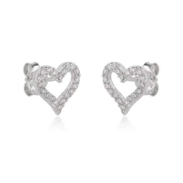 SPERO LONDON Heart Sterling Stud Earrings - Silver